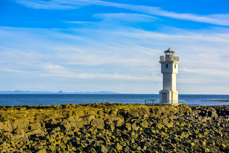 Beautiful Icelandic Lighthouse on the Icelandic Coastline Fjords. Stock ... Beautiful Icelandic Lighthouse on the Icelandic Coastline Fjords. Stock ...