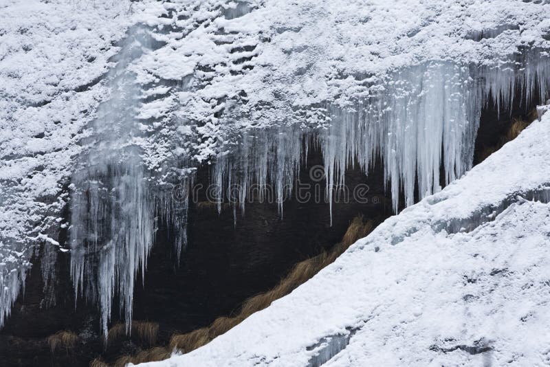 Beautiful Icicle in the Cave during Winter Stock Photo - Image of ...