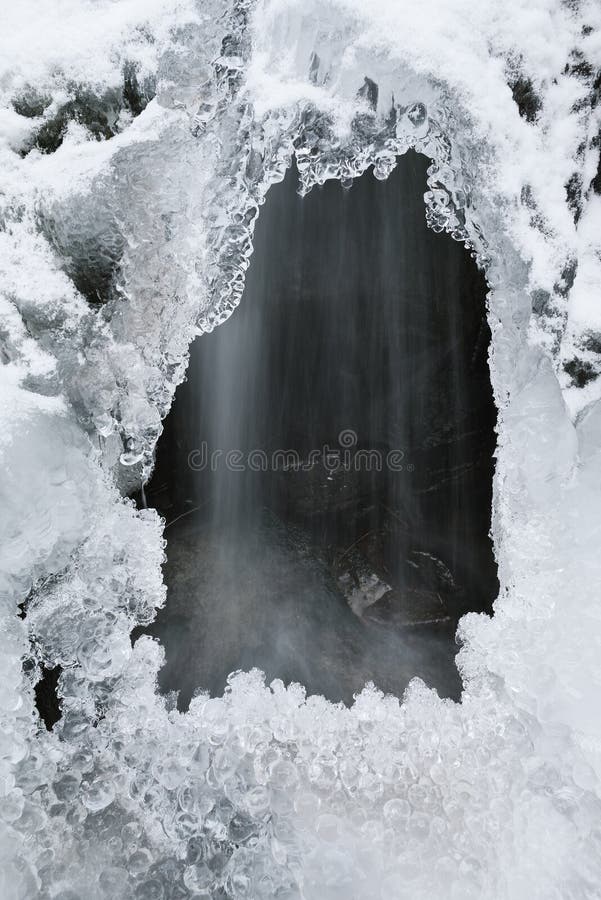 Beautiful Icicles and Snow Near the Creek Stock Image - Image of snowy ...