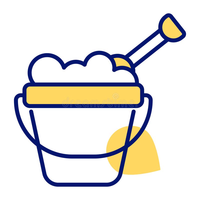 A Beautiful Icon of Sand Pail, Vector Design of Sand Bucket Stock ...