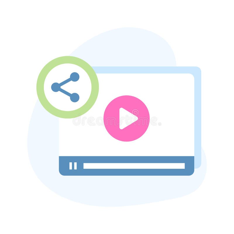 A Beautiful Icon of Video Sharing, Editable Vector Stock Vector ...