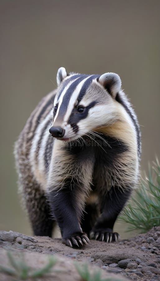 A Beautiful Illustration of an American-badger Stock Illustration ...