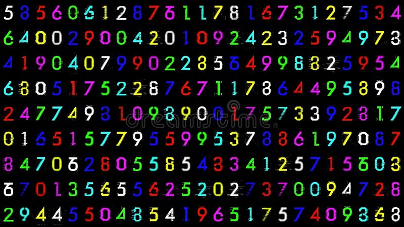 Beautiful Illustration of Colorful Glitch Numbers Pattern on Plain ...