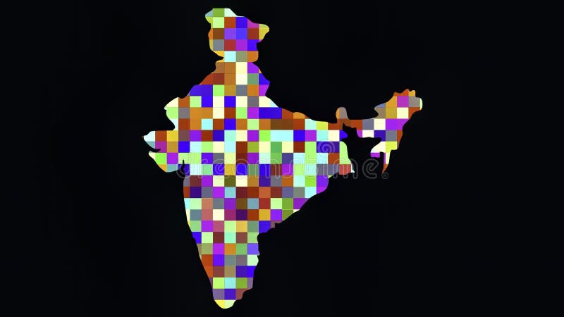 Beautiful Illustration of Colorful Square Particles on Plain Black ...