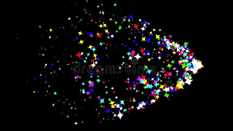 Beautiful Illustration Colorful Stars Plain Black Background Stock ...