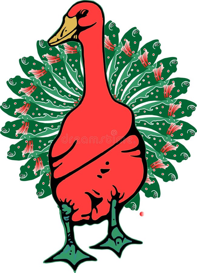 Beautiful Illustration of Cute Red Duck and Unique Green Frame As ...