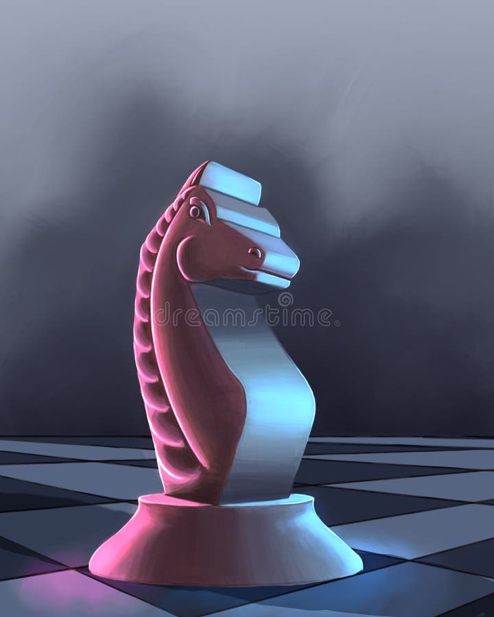 Knight on the chess board stock illustration. Illustration of play ...