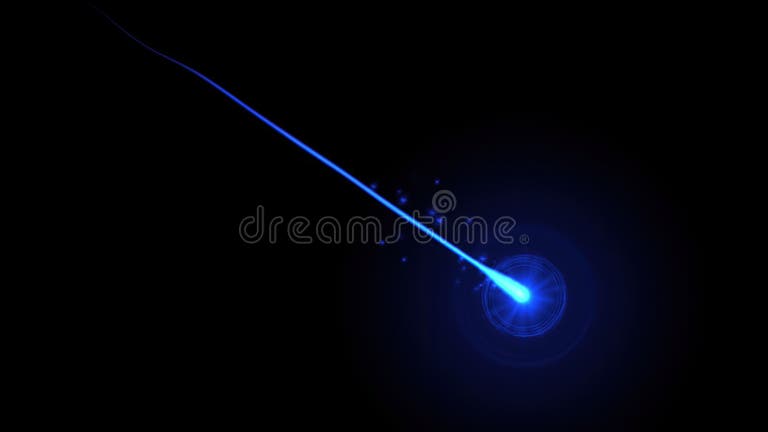 Beautiful Illustration of Falling Blue Star on Plain Black Background ...
