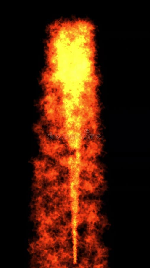 Beautiful Illustration of Fire Stream on Plain Black Background Stock ...