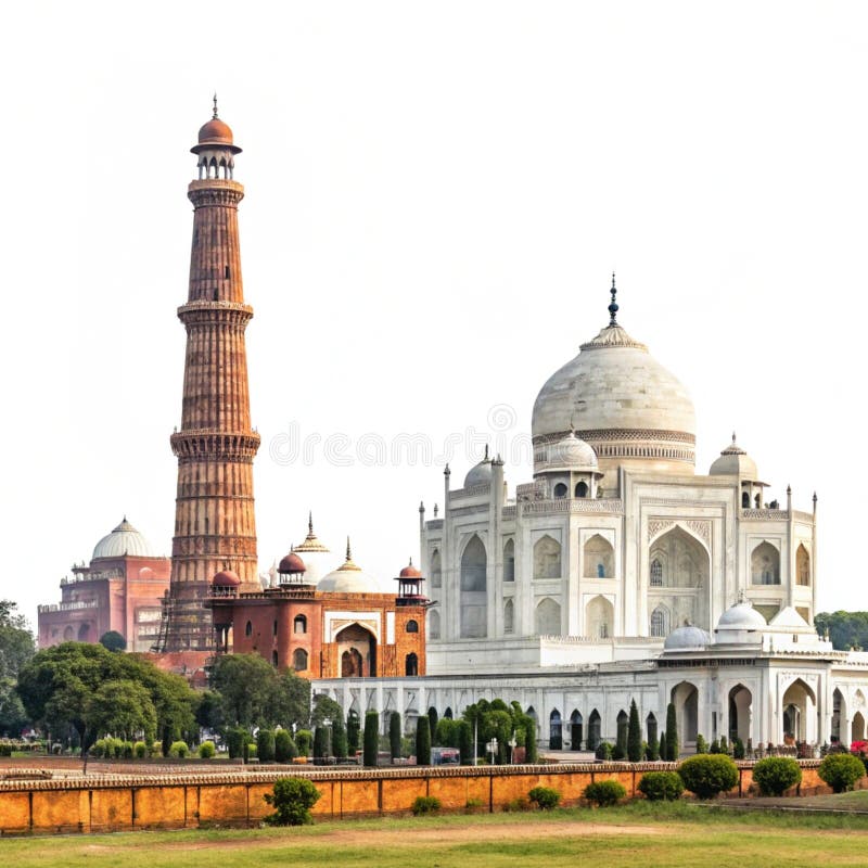 India Skyline Illustration Isolated on White Background Stock ...