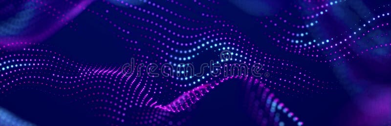 Beautiful Illustration with Lots of Glowing Particles. Music Wave ...