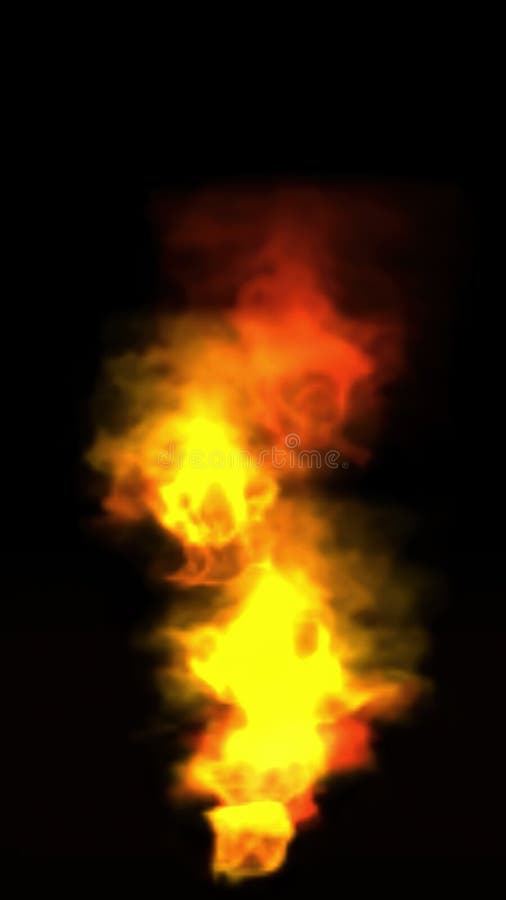 Beautiful Illustration of Raging Fire on Plain Black Background Stock ...