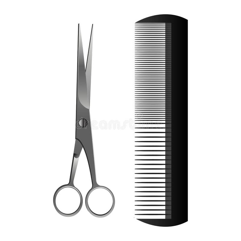 A Beautiful Illustration of Scissors and Comb Vector Design Stock ...