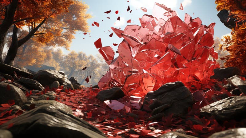 Beautiful Illustration of the Shattered Environment Stock Illustration ...