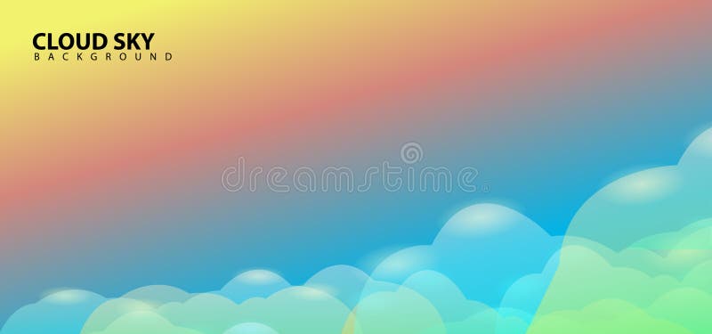 Beautiful Illustration Sky Clouds Design Background Template Vector ...