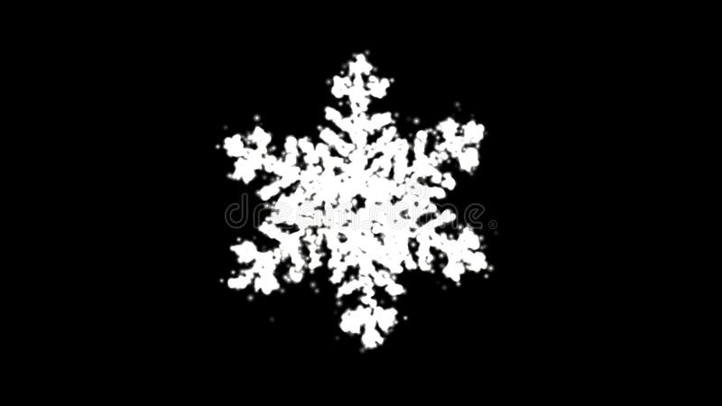 Beautiful Illustration of Snowflake with Ice Particles on Plain Black ...