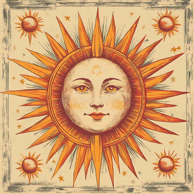 A Beautiful Illustration of the Sun with a Smiling Face Stock ...
