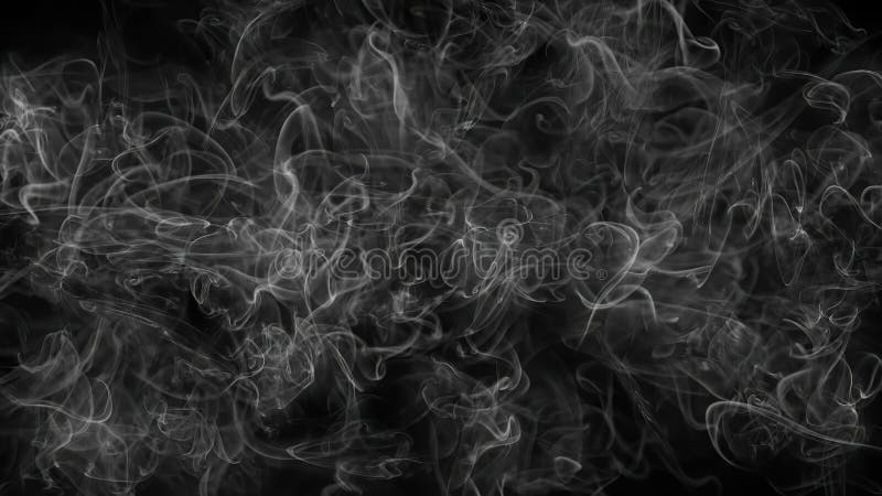 Beautiful Illustration of White Smoke on Plain Black Background Stock ...