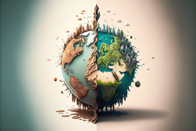 World that Separating Apart Stock Illustration - Illustration of ball ...