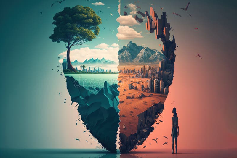 World that Separating Apart Stock Illustration - Illustration of ...