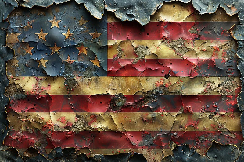 A Beautiful Image of the American Flag, in the Style of Canvas Texture ...