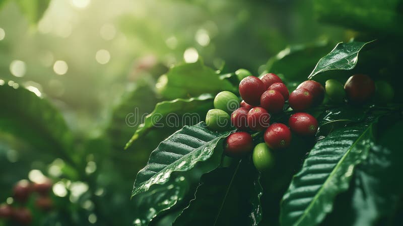 Beautiful Image of Arabica Coffee Beans Growing on a Coffee Tree ...