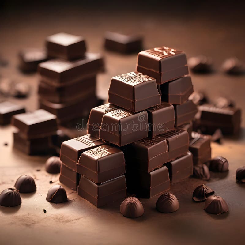 Blocks of chocolate stock illustration. Illustration of wood - 303911003