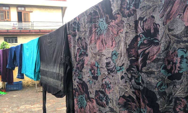 Beautiful Image of Clothes Hanging Rope Hanger India Stock Photo ...