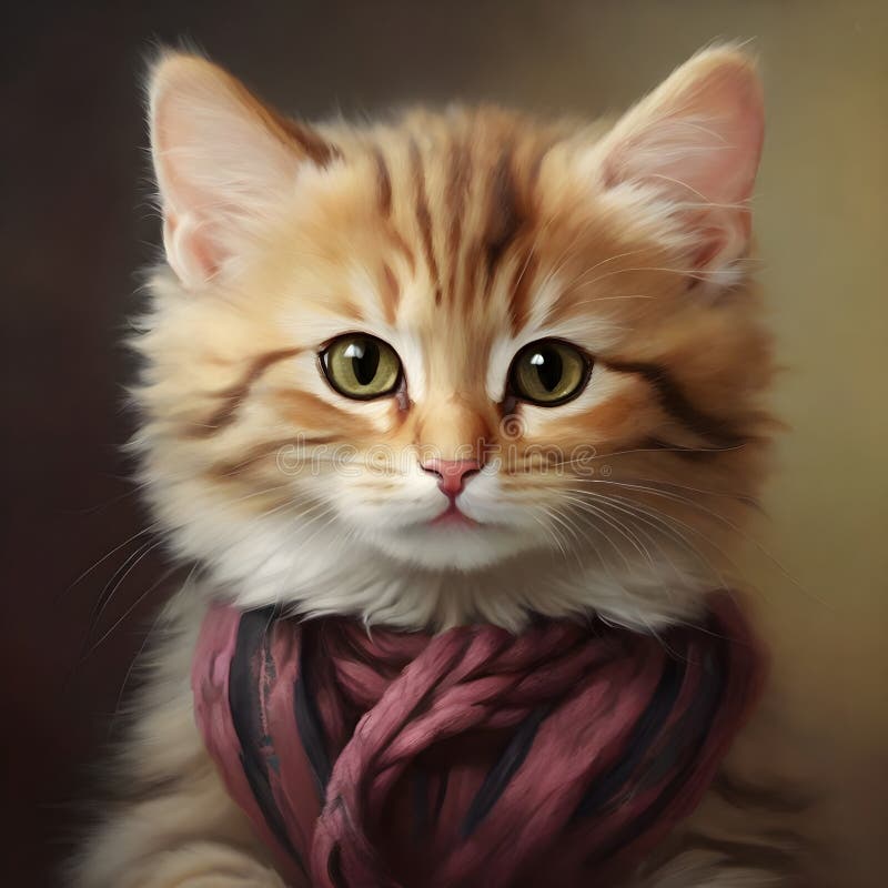 Cute cat portrait stock illustration. Illustration of skin - 305604358