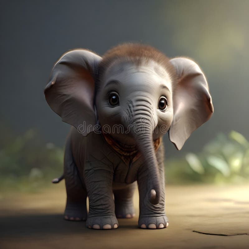 Cute little elephant stock illustration. Illustration of safari - 305709799