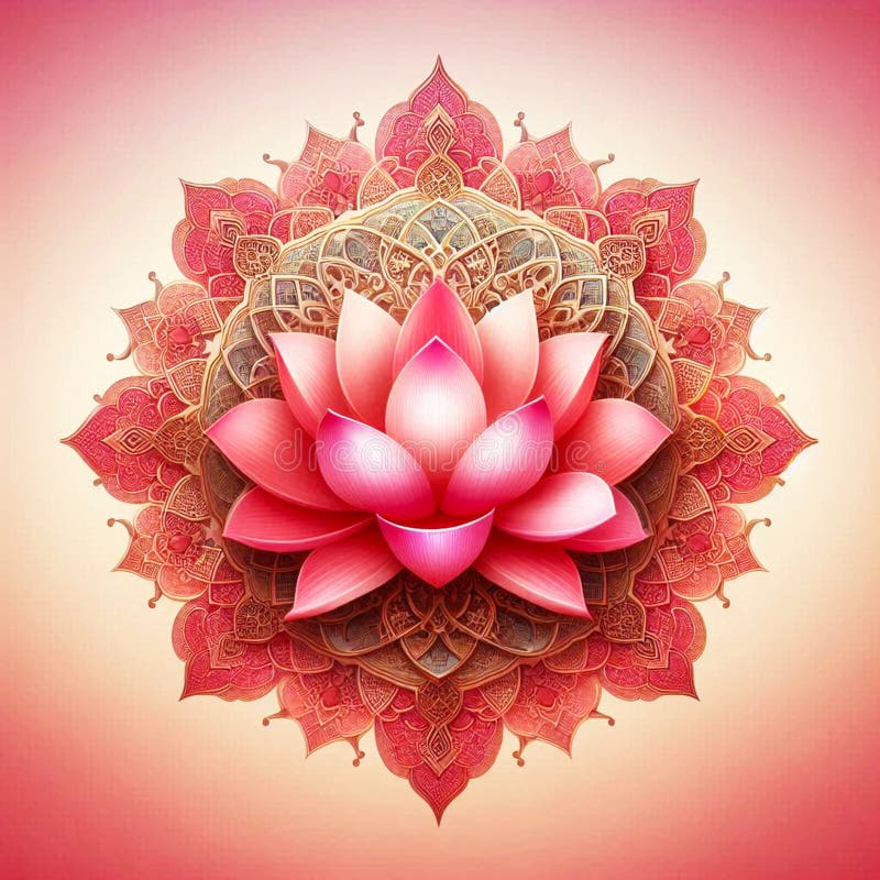 A Beautiful Image of the Lotus Flower Surrounded by a Seamless Islamic ...