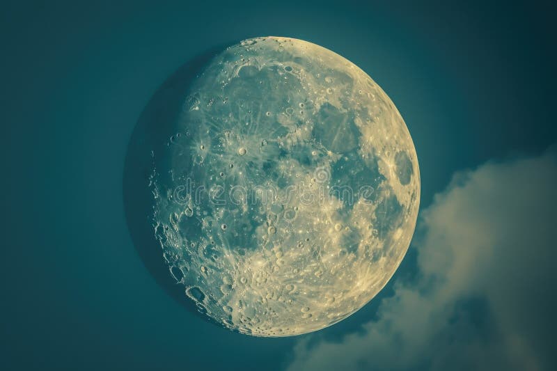 A Beautiful Image of the Moon Shining Brightly in the Blue Sky. Perfect ...
