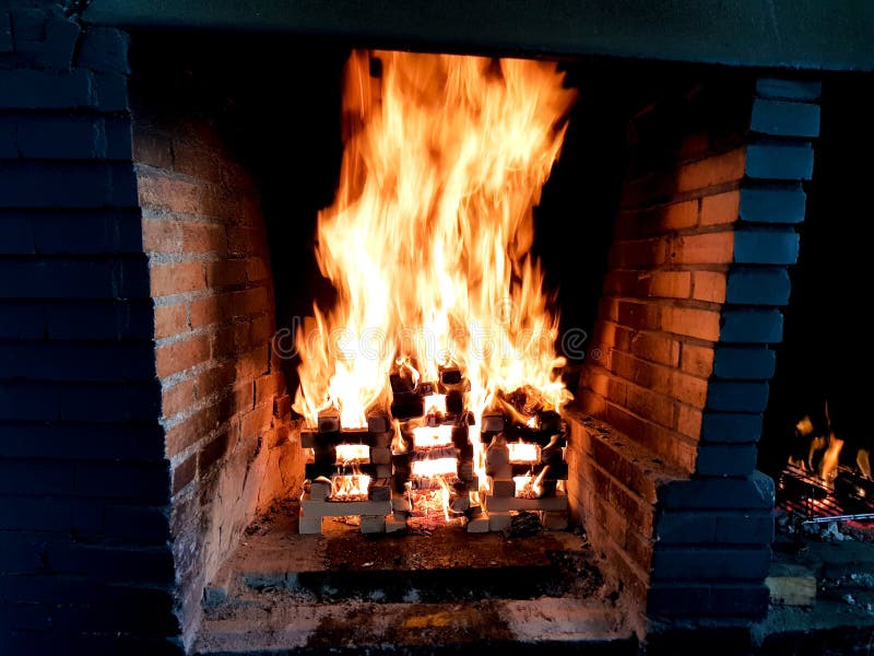 Beautiful Image of Moving Fire in a Bonfire Made with Wooden Planks in ...