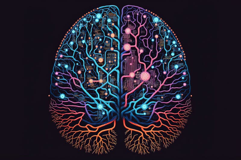Beautiful Image of the Neural Network Shaped Like a Brain. Ai Brain ...