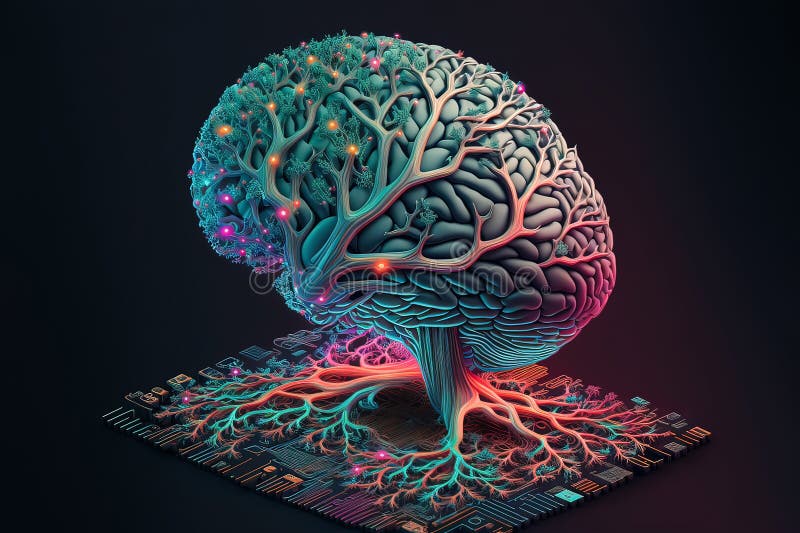 Beautiful Image of the Neural Network Shaped Like a Brain. Ai Brain ...