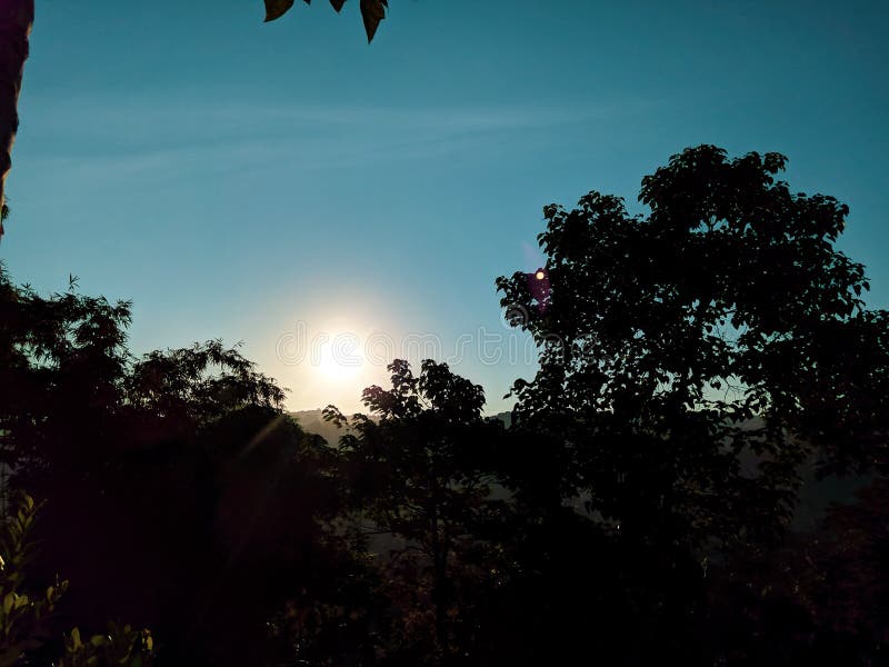 Beautiful Image of Rising Sun in Nature Stock Image - Image of ...