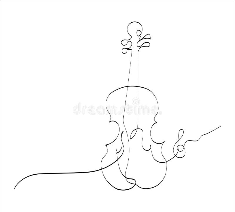 One Line Drawing Violin Stock Illustrations – 167 One Line Drawing ...