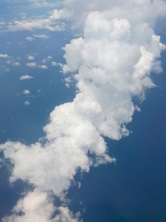 Beautiful Image of Vertical Cumulus Cloud, Seen from Airplane Stock ...
