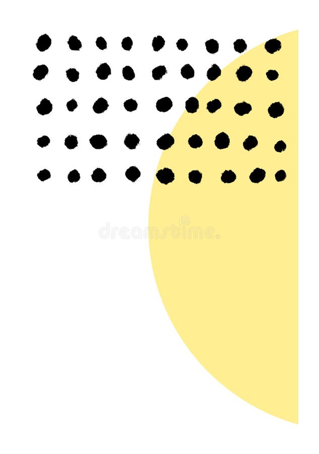 Beautiful Image of Yellow Semicircle and Black Dots Stock Illustration ...
