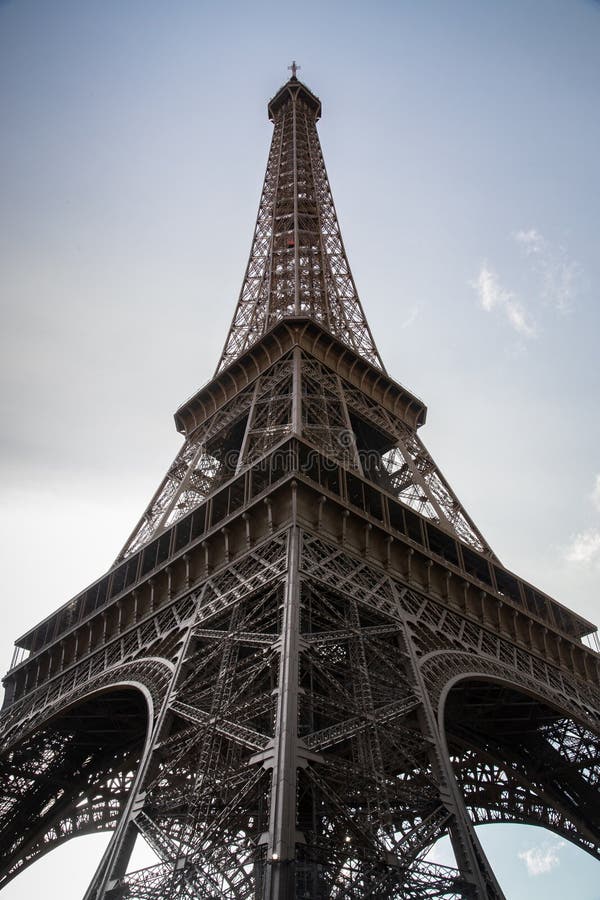 Beautiful Impressive View of the Eiffel Tower from Below Stock Image ...