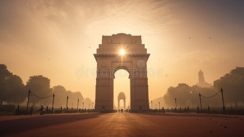 Beautiful India Gate, New Delhi, Generative Ai Stock Photo - Image of ...