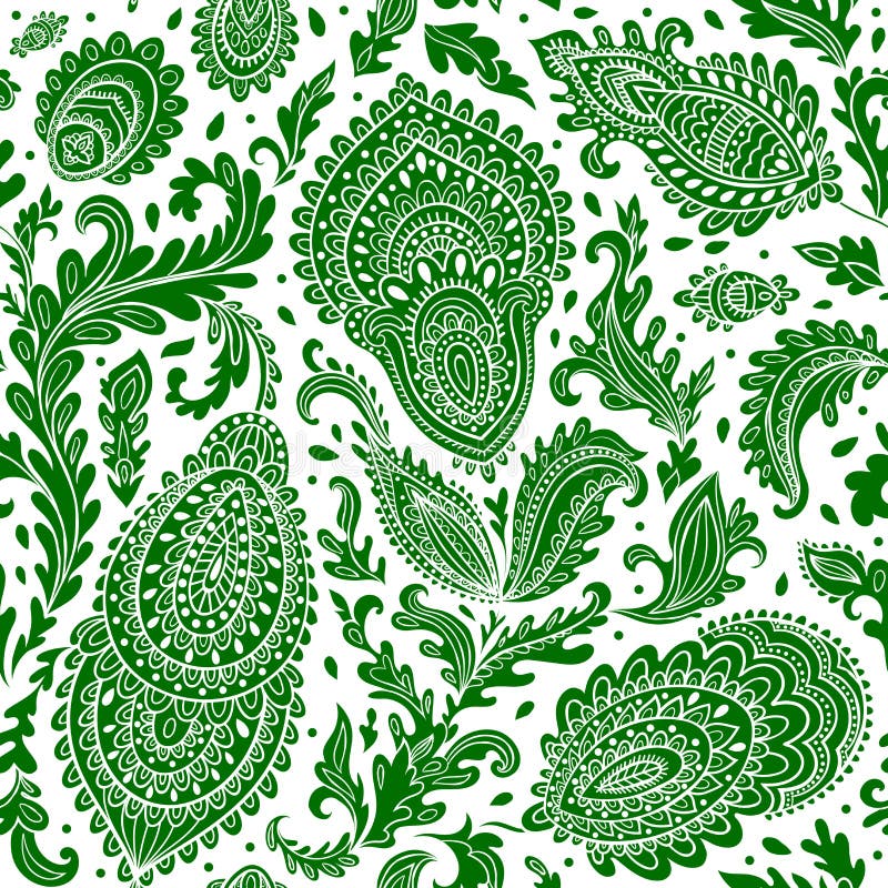 Beautiful Indian Floral Seamless Pattern Stock Vector - Illustration of ...