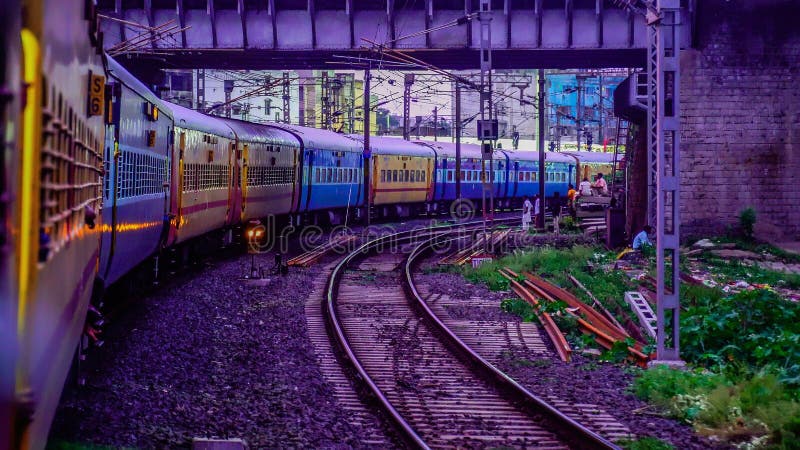 Beautiful Indian Railways editorial stock photo. Image of clouds ...