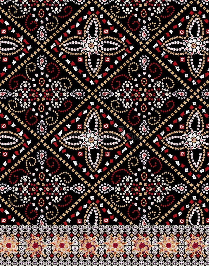 Beautiful Indian Textile Fabric Print Chunri Border Image Stock ...