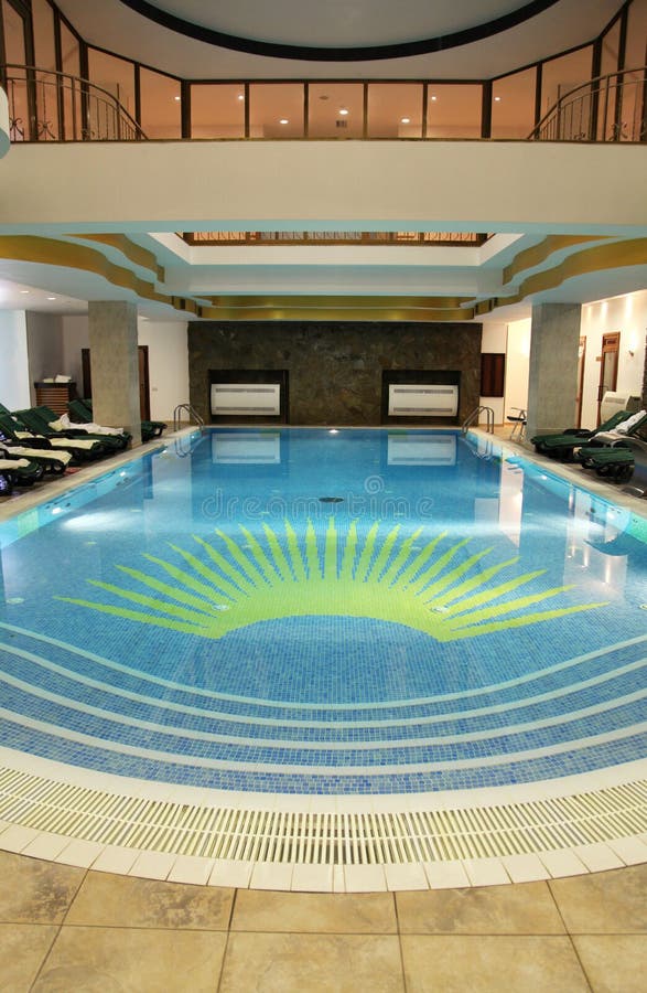 Beautiful Indoor Swimming Pool in the Hotel Resort Stock Image - Image ...