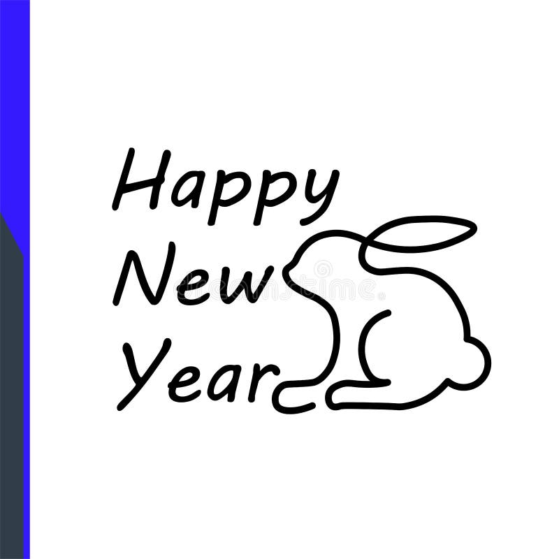 Rabbit - text, calligraphy stock illustration. Illustration of bunny ...