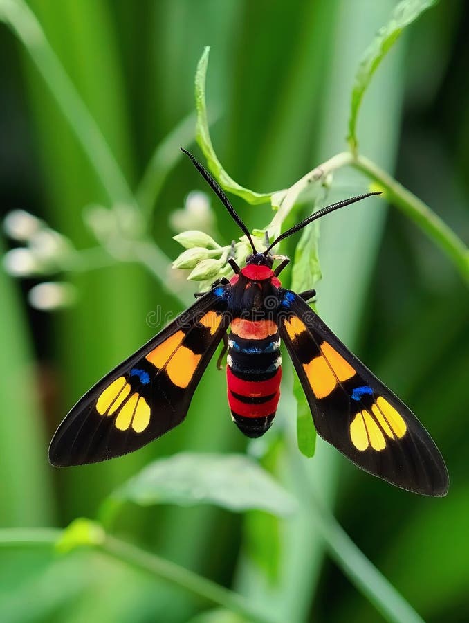 Beautiful Insects are Sitting on the Tops of Flowers Stock Photo ...