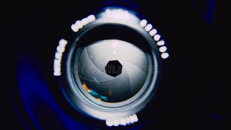 Beautiful Inside of a Lens with Aperture Opening and Closing Stock ...