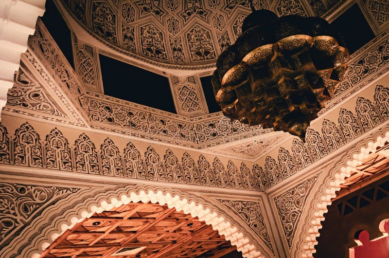Beautiful Interior Ceiling Decorations Inside a Moroccan Palace with ...