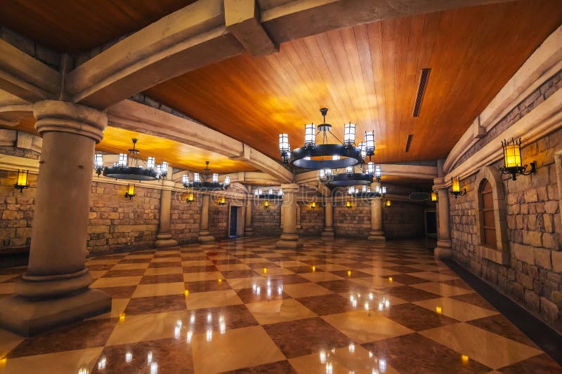 Beautiful Interior Inside Medieval Castle in European Style Stock Photo ...